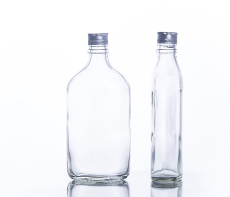 375ml Flask Liquor bottle Spirit Bottle glass wine bottle Flat bottle with screw cap