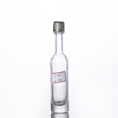 50ML round shape clear glass olive oil bottle with plastic cap high quality mini glass bottle