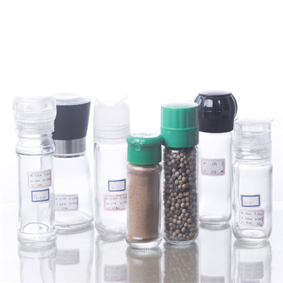 100ML salt and pepper shaker glass clear spice bottle for kitchen with plastic cap
