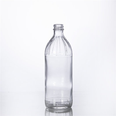 16OZ round shape glass vinegar bottle clear condiment packaging for food