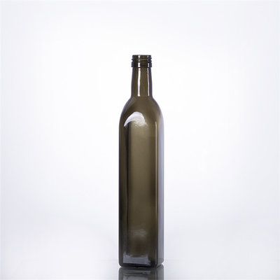 500ML square dark green glass olive oil bottle amber clear glass bottle