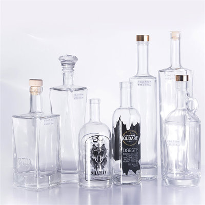 750ML Classic Frost and Screen Painting Glass Vodka Bottle glass wine packaging