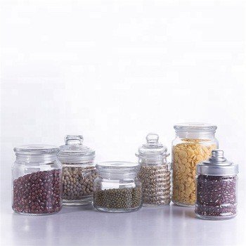 bulk vintage glass candy jar with glass dome lid wholesale glass food packaging for kitchen