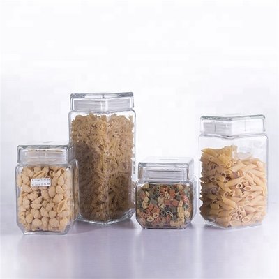 series of antique decorative glass storage jar / storage canister with glass lid food packaging