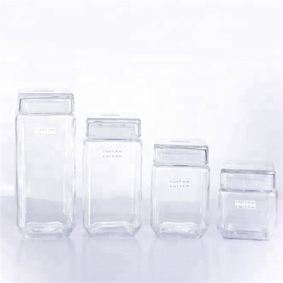 series of antique decorative glass storage jar / storage canister with glass lid food packaging