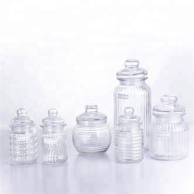 500ml airtight glass herb jars with dome lid for kitchen