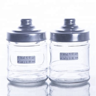 500ml airtight glass herb jars with dome lid for kitchen