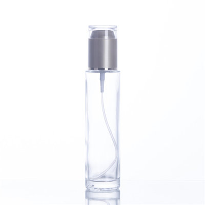 50ML clear glass perfume bottle with gold cap and sprayer glass skin toner bottle