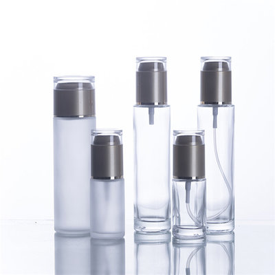 50ML clear glass perfume bottle with gold cap and sprayer glass skin toner bottle