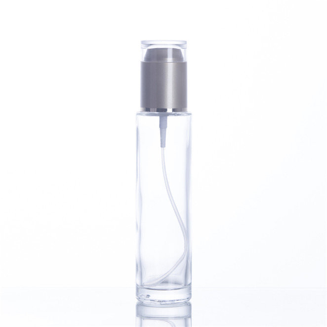 50ML clear glass perfume bottle with gold cap and sprayer glass skin toner bottle