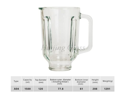 Guangdong factory direct 1.25L 999 orange national juicer Blender spare parts glass jar