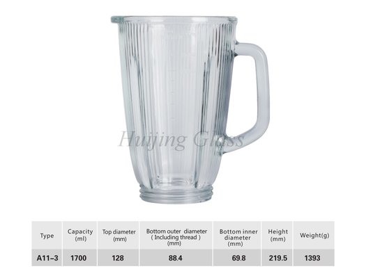 1.5L Home kitchen appliance replacement soda-lime striped blender glass jar A11-3