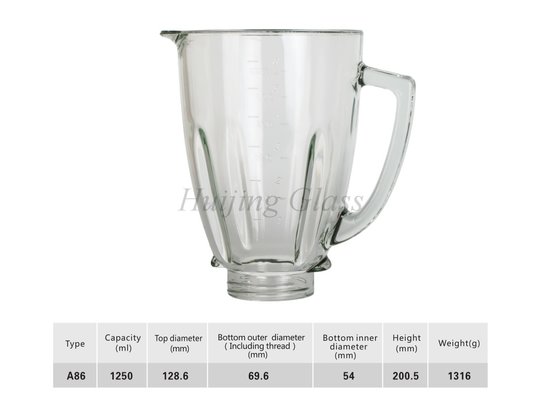 factory direct new available Blender Spare Part Replacement glass jar vaso de vidrio A86