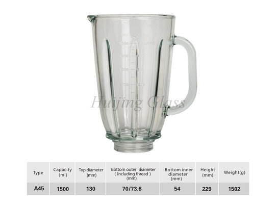 China factory 1500ml capacity national blender spare parts glass jar A45