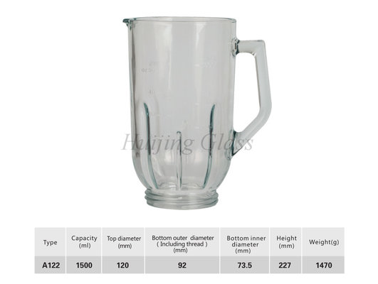 Foshan Huijing Factory Direct Small capacity Blender Glass Jar A121