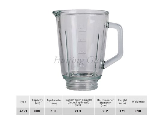 Foshan Huijing Factory Direct Small capacity Blender Glass Jar A121