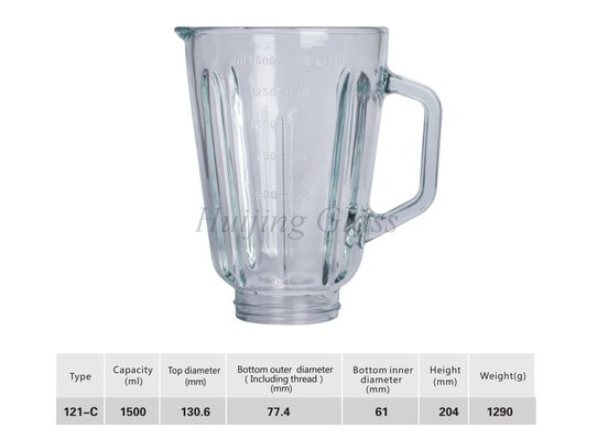 1.5L blender glass jar vaso de vidrio para licuadora 121C