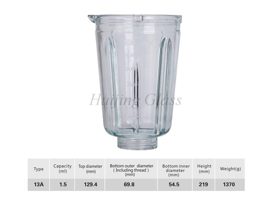 Foshan factory direct hot sale Blender Spare Parts Glass Jar replacement VASO DE VIDRIO PARA LICUADORA 13A