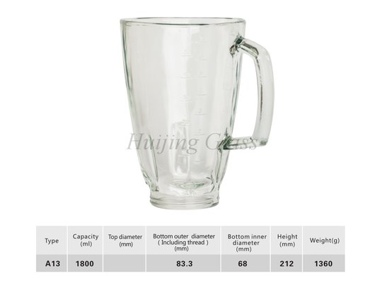 Foshan factory direct triangle blender glass jar A13