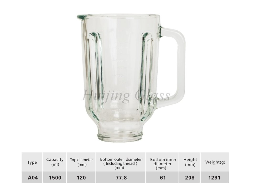 Guangdong factory direct 1.25L 999 orange national juicer Blender spare parts glass jar