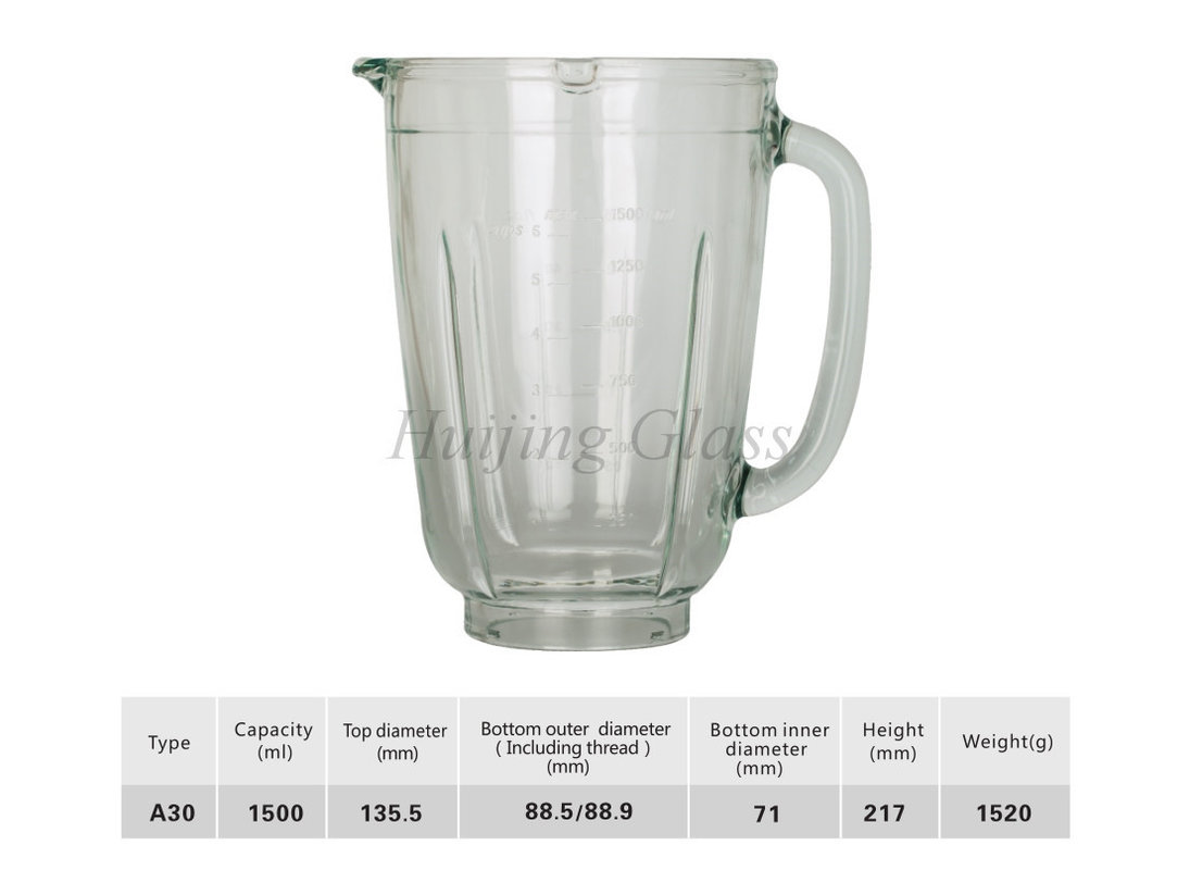 hot sales 1.5L Capacity factory price electric blender replacement spare parts blender glass jar A30