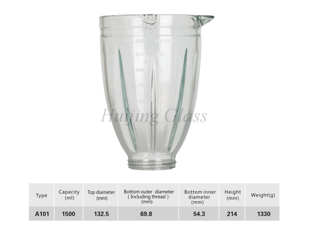 manufacture great quality Glass Blender jug /cup without handle vaso de vidrio A101
