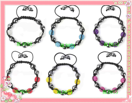 Europe and the United States selling jewelry knitting Hand Strap + diamond + hematite Shambhala bracelet B001