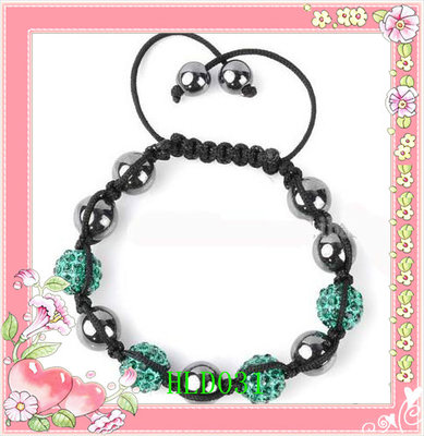 Europe and the United States selling jewelry knitting Hand Strap + diamond + hematite Shambhala bracelet B001