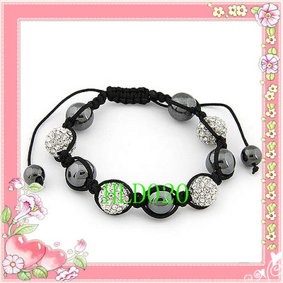 Europe and the United States selling jewelry knitting Hand Strap + diamond + hematite Shambhala bracelet B001