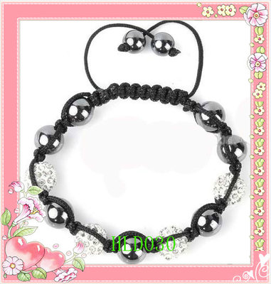 Europe and the United States selling jewelry knitting Hand Strap + diamond + hematite Shambhala bracelet B001