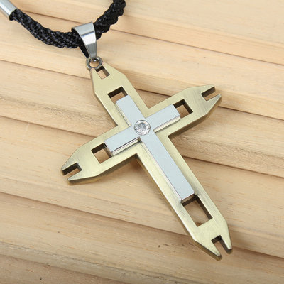 Christian crosses Mediterranean necklace style hollow diamond necklace jewelry QNN4005