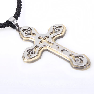 Retro pendant double cross pendant necklace cross necklace jewelry wholesale   QNN4007