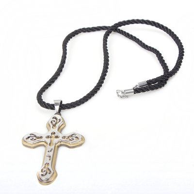 Retro pendant double cross pendant necklace cross necklace jewelry wholesale   QNN4007