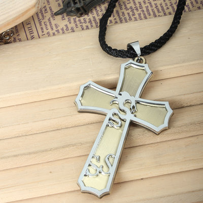 Cross pendant wholesale Chinese style dragon jewelry fashion titanium steel pendant jewelry pendant QNN4009