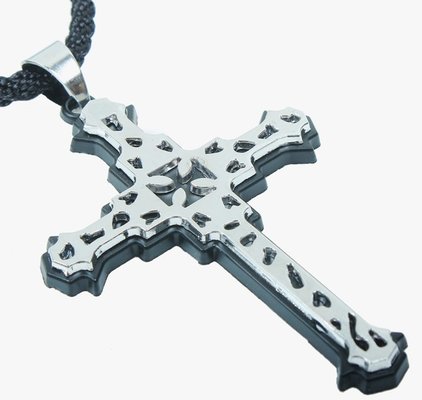 New series of medieval theme retro cross hollow carved double cross necklace jewelry wholesale QNN4013