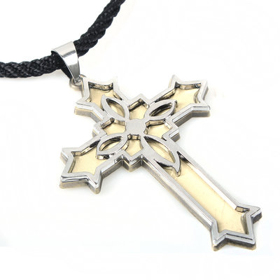 Victorian style jewelry titanium steel cross pendant necklace jewelry wholesale QNN4017