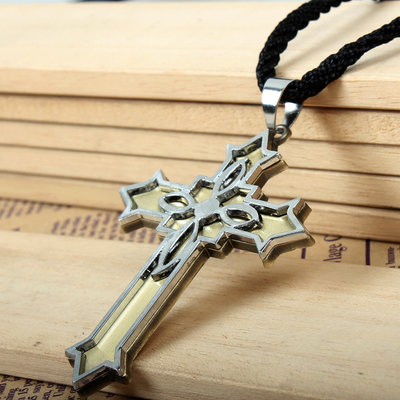 Victorian style jewelry titanium steel cross pendant necklace jewelry wholesale QNN4017
