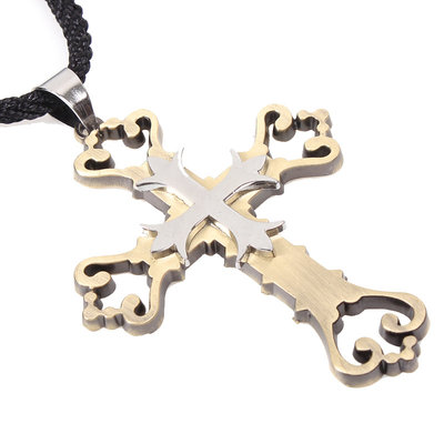 Simple retro hollow carved pendant cross pendant wholesale alloy fittings QNN4018