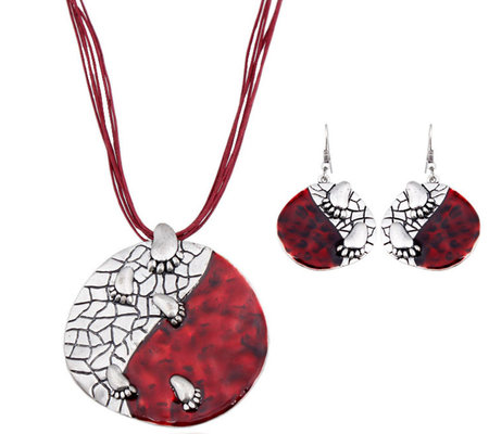 High-grade alloy rhinestone necklace necklace round necklace earrings feet BJX4300