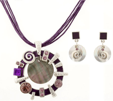 Upscale retro shell necklace Ra necklace Thread Necklace Earrings Set BJX4309