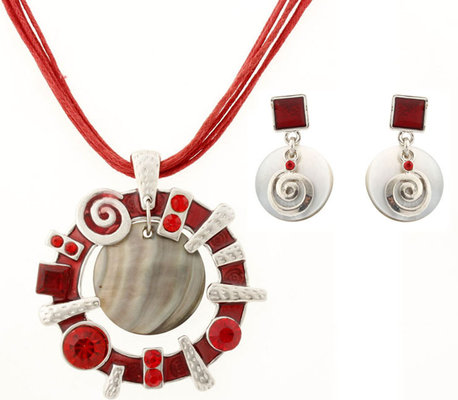 Upscale retro shell necklace Ra necklace Thread Necklace Earrings Set BJX4309