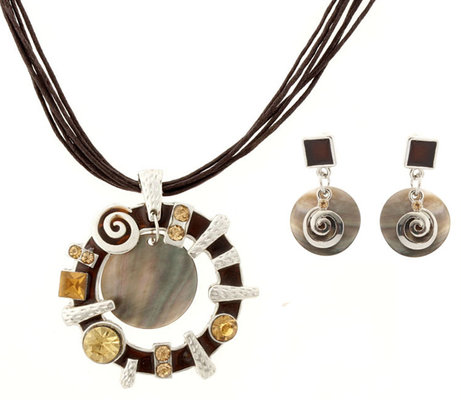 Upscale retro shell necklace Ra necklace Thread Necklace Earrings Set BJX4309