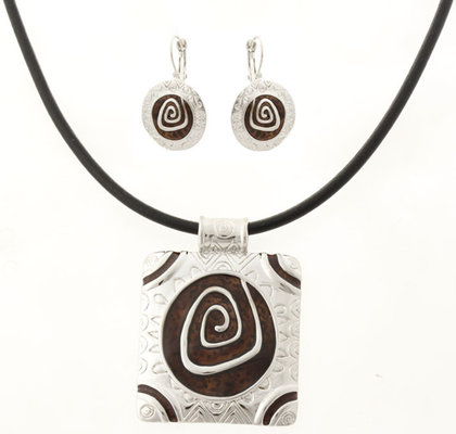 Leather cord necklace box Rectangular Earrings and Necklace Set Thread Necklace BJX4310