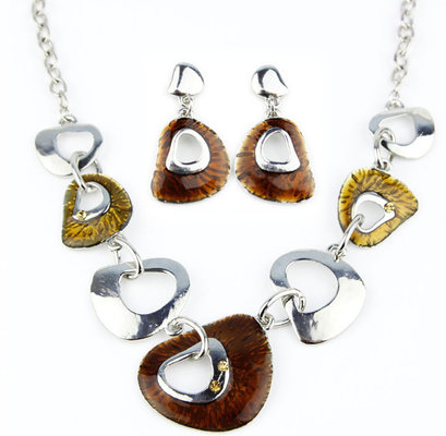Oval earrings Oval Necklace  Oval jewelry Droplets Jewelry Set BJX4316
