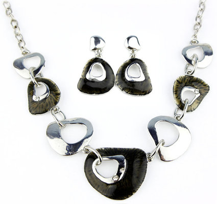 Oval earrings Oval Necklace  Oval jewelry Droplets Jewelry Set BJX4316
