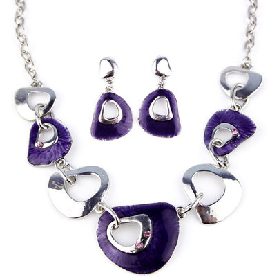 Oval earrings Oval Necklace  Oval jewelry Droplets Jewelry Set BJX4316