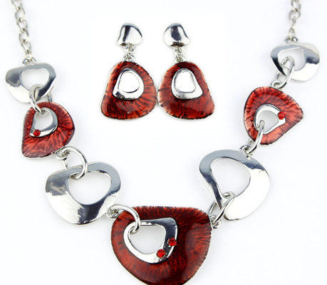 Oval earrings Oval Necklace  Oval jewelry Droplets Jewelry Set BJX4316