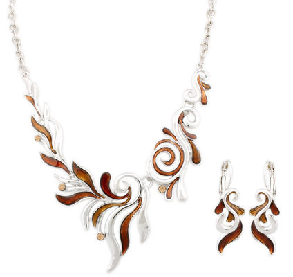 Serpentine Earrings Flower Necklace  Geometric Necklace Geometric Earrings BJX4315
