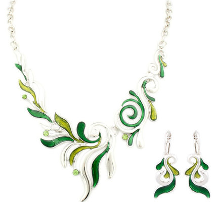 Serpentine Earrings Flower Necklace  Geometric Necklace Geometric Earrings BJX4315