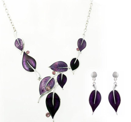 High-end necklace  Alloy leaf Red Leaf Necklace Earrings and Necklace Set BJX4317